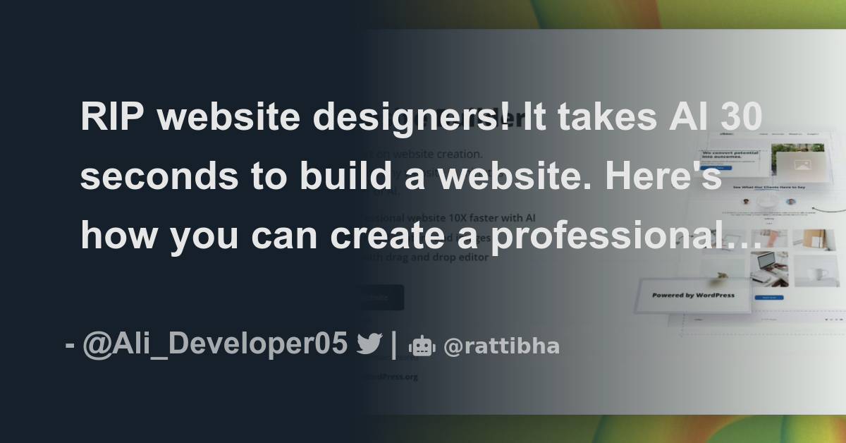 RIP website designers! It takes AI 30 seconds to build a website. Here's how you can create a ...
