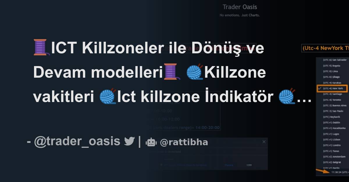 🧵ICT Killzoneler ile Dönüş ve Devam modelleri🧵 🧶Killzone vakitleri 🧶Ict killzone İndikatör 🧶 ...