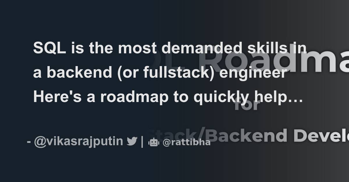 SQL is the most demanded skills in a backend (or fullstack) engineer ...