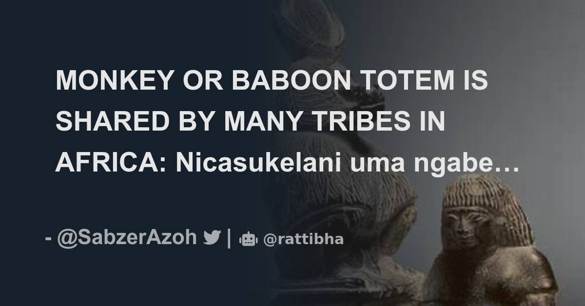 MONKEY OR BABOON TOTEM IS SHARED BY MANY TRIBES IN AFRICA: Nicasukelani ...