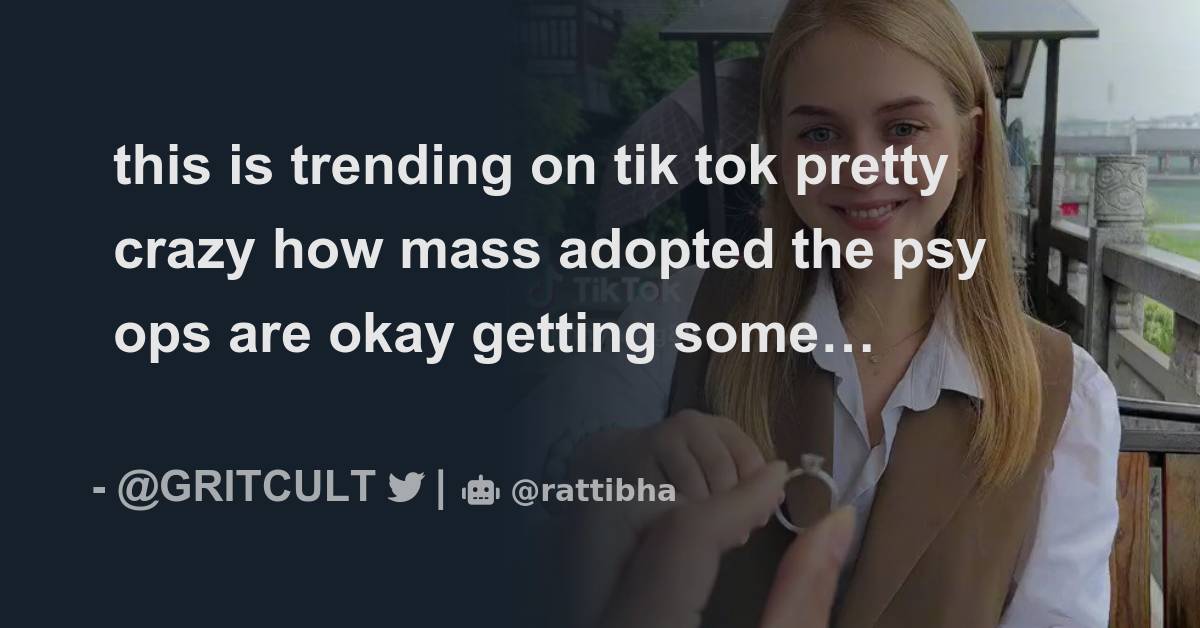 This Is Trending On Tik Tok Pretty Crazy How Mass Adopted The Psy Ops Are المسلسل من Looking
