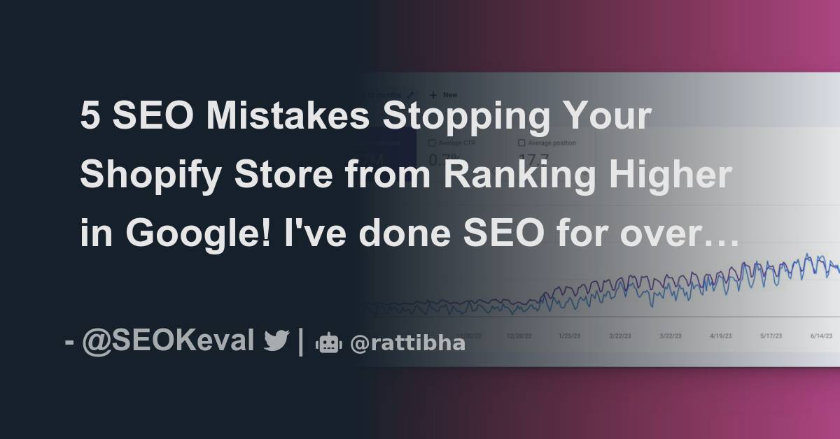 5 SEO Mistakes Stopping Your Shopify Store from Ranking Higher in ...
