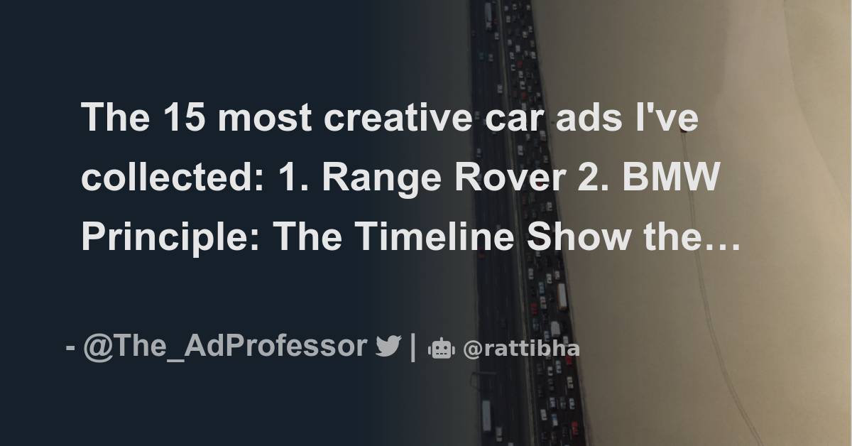 The 15 most creative car ads I've collected: 1. Range Rover - Thread ...