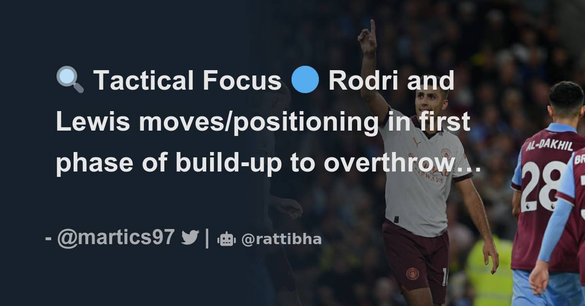 🔍 Tactical Focus 🔵 Rodri and Lewis moves/positioning in first phase of ...
