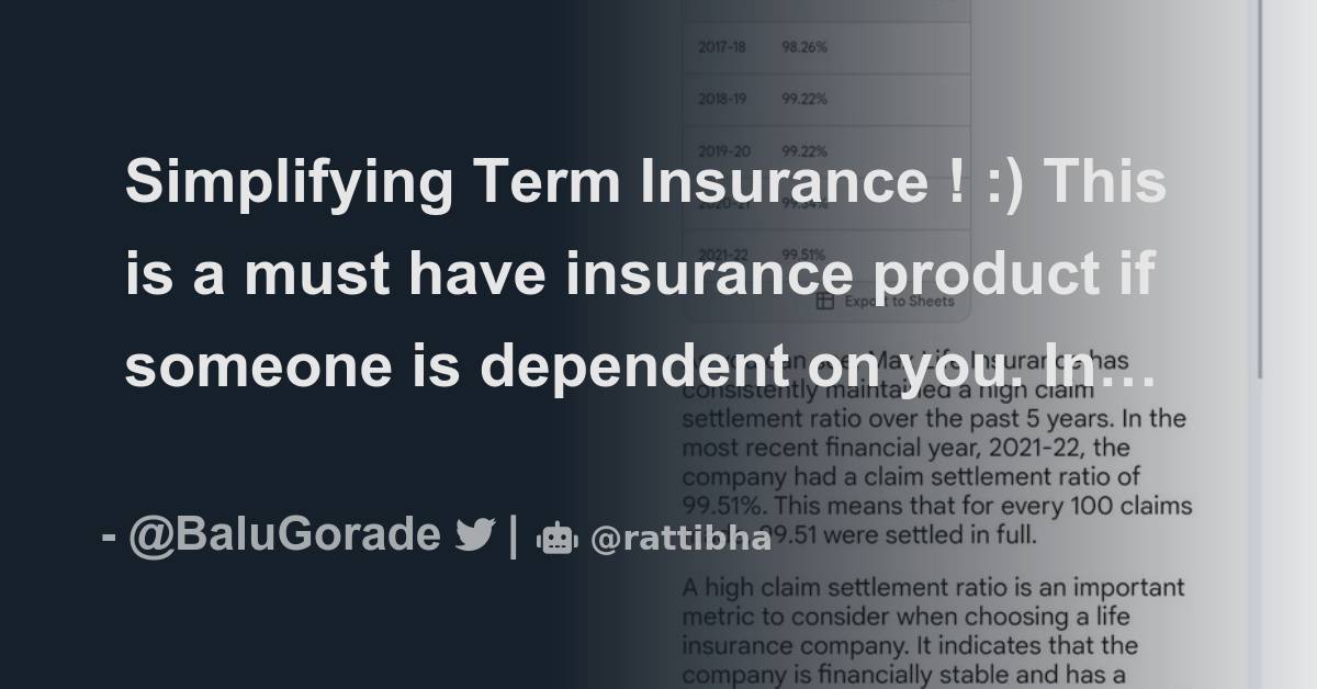 Simplifying Term Insurance ! :) This is a must have insurance product ...