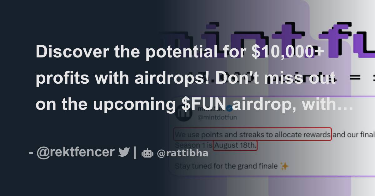 Discover the potential for $10,000+ profits with airdrops! Don't miss ...
