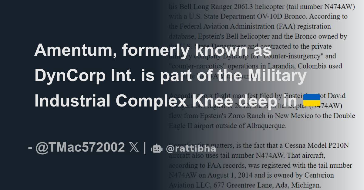 Amentum, formerly known as DynCorp Int. is part of the Military ...