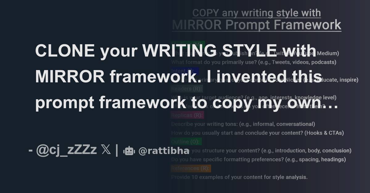 CLONE your WRITING STYLE with MIRROR framework. I invented this prompt ...