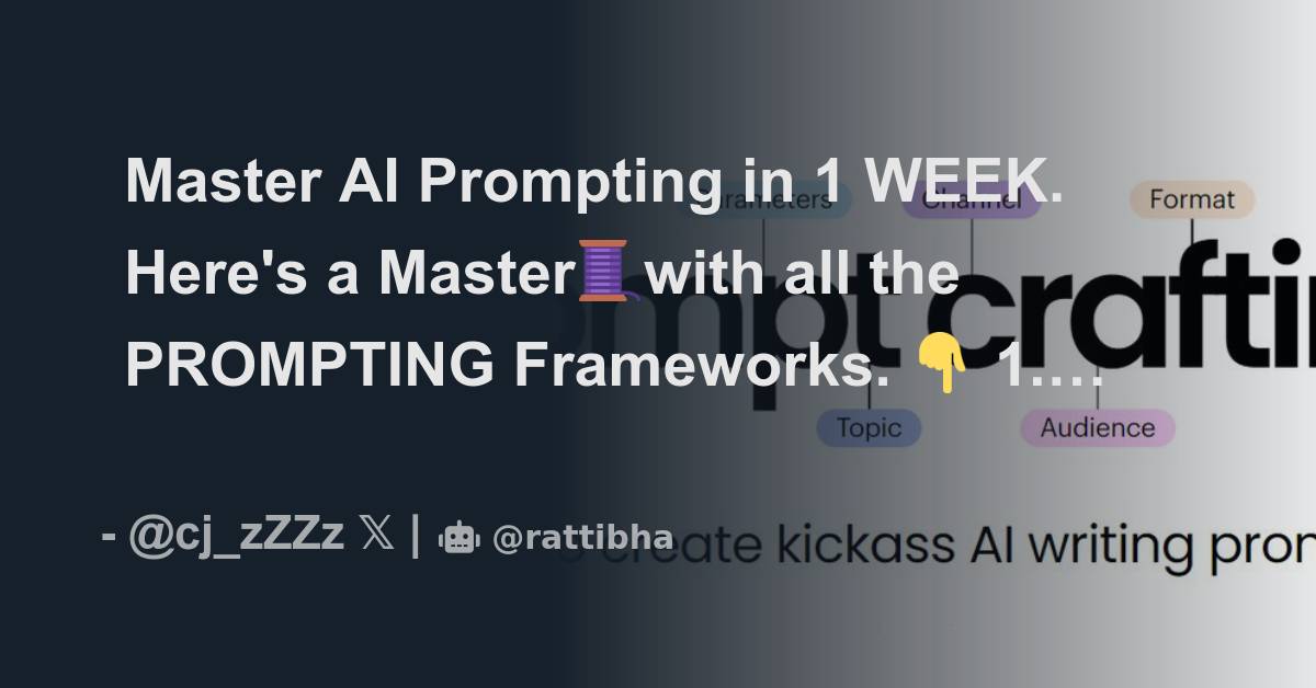 Master AI Prompting in 1 WEEK. Here's a Master🧵with all the PROMPTING Frameworks. 👇 - Thread ...