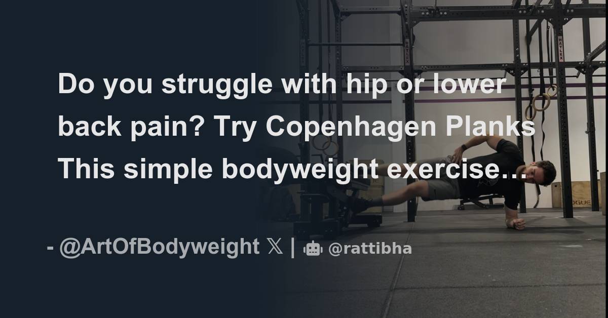 Do you struggle with hip or lower back pain? Try Copenhagen Planks This ...