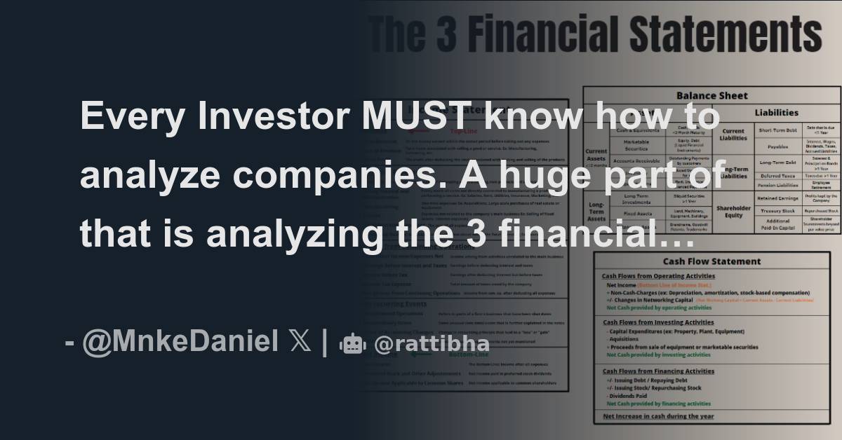 Every Investor MUST know how to analyze companies. A huge part of that ...