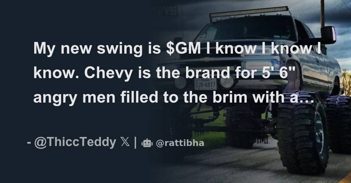 My new swing is $GM I know I know I know. Chevy is the brand for 5' 6 ...