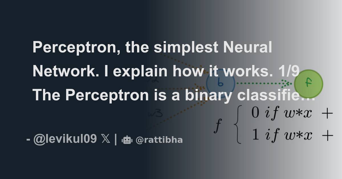 Perceptron The Simplest Neural Network I Explain How It Works 1 9 Thread From Levi