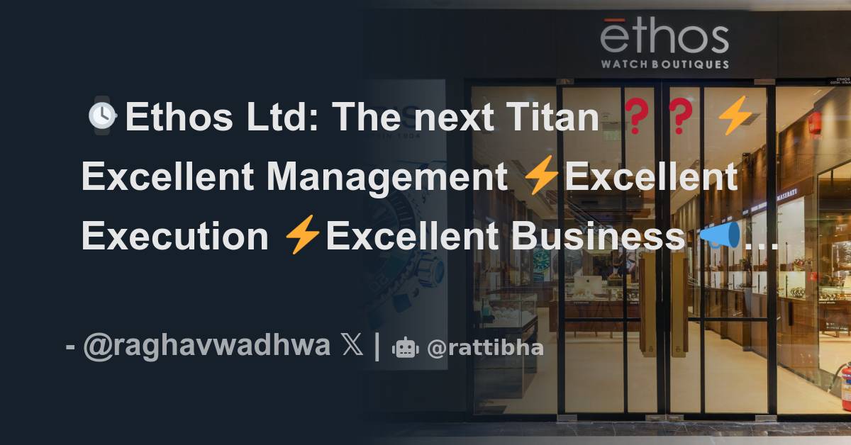 ⌚️Ethos Ltd: The next Titan ⚡️Excellent Management ⚡️Excellent ...