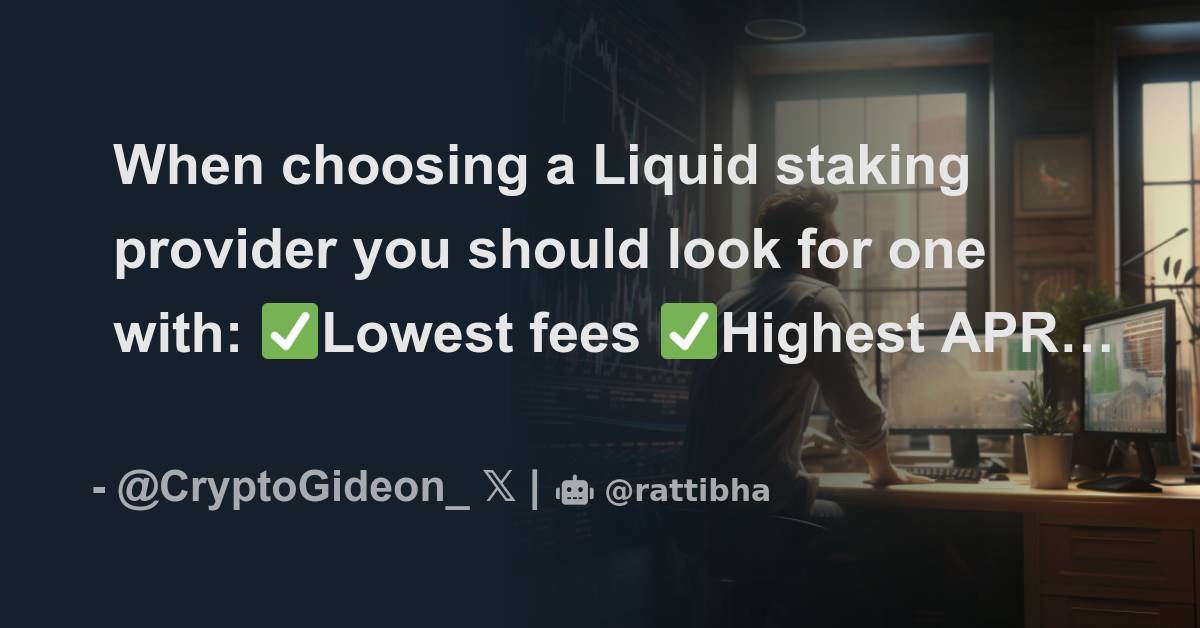 When choosing a Liquid staking provider you should look for one with ...