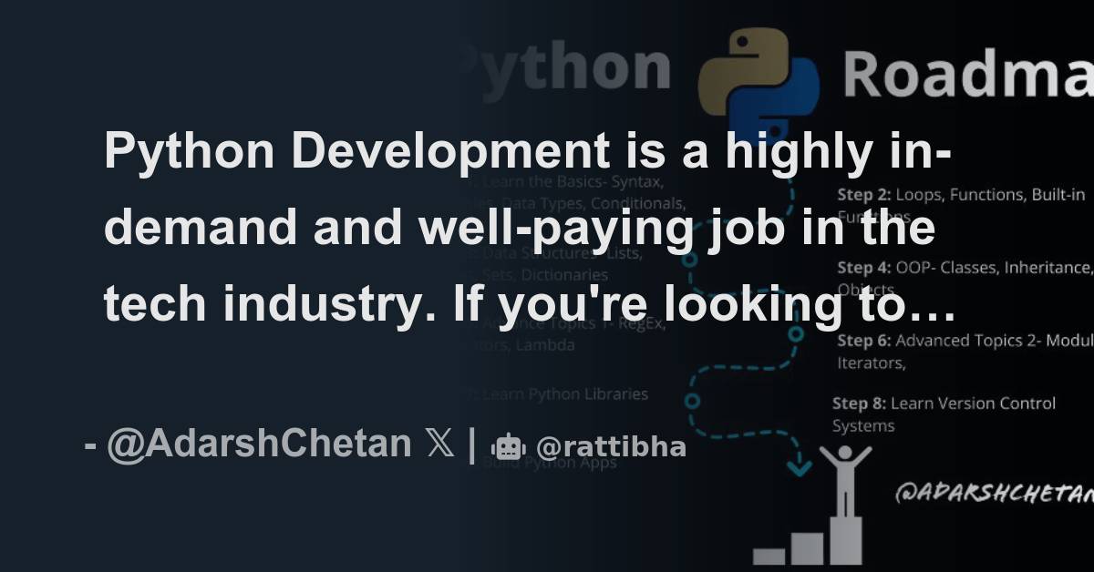Python Development is a highly in-demand and well-paying job in the tech industry. If you're ...