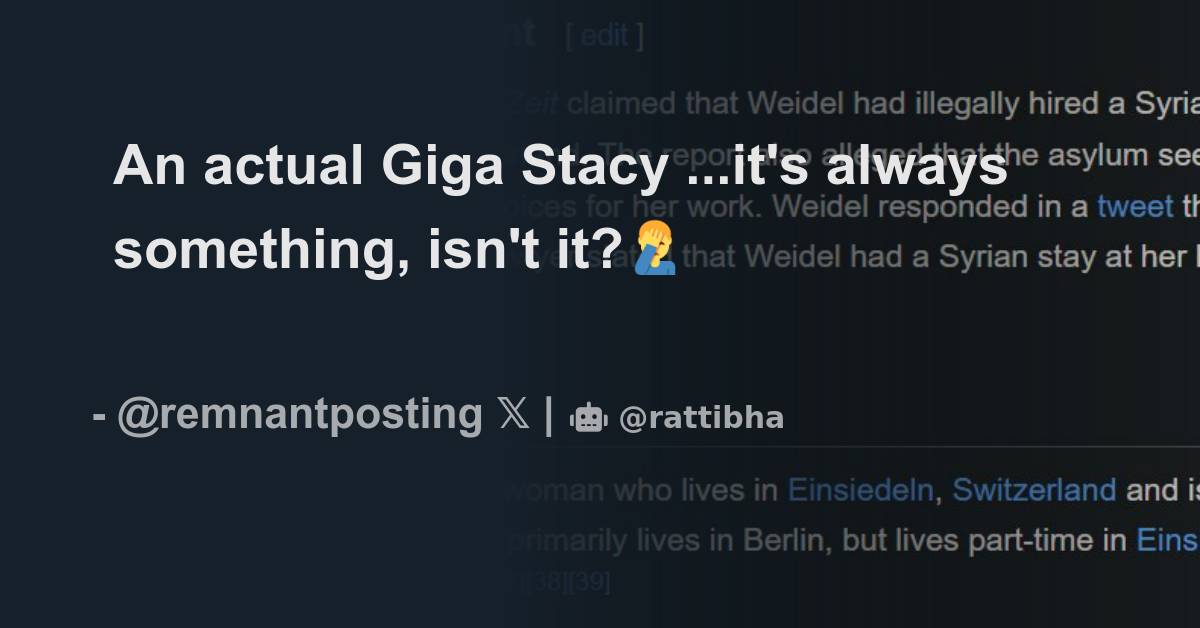 An actual Giga Stacy - Thread from 🔺remnant @remnantposting - Rattibha