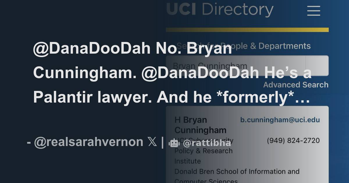 @DanaDooDah No. Bryan Cunningham. - المسلسل من RQ (Brad) 🚀👑 @realsarahvernon - رتبها