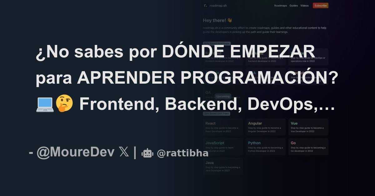 ¿No sabes por DÓNDE EMPEZAR para APRENDER PROGRAMACIÓN? 💻🤔 Frontend, Backend, DevOps, Android ...