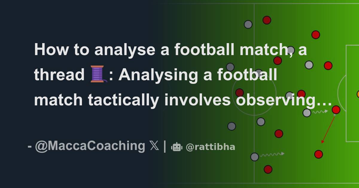 How to analyse a football match, a thread 🧵: - Thread from Macca ⚽️ ...