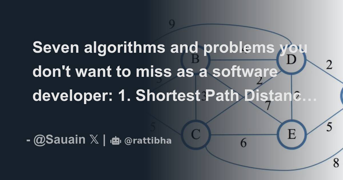Seven algorithms and problems you don't want to miss as a software developer: - Thread from ...