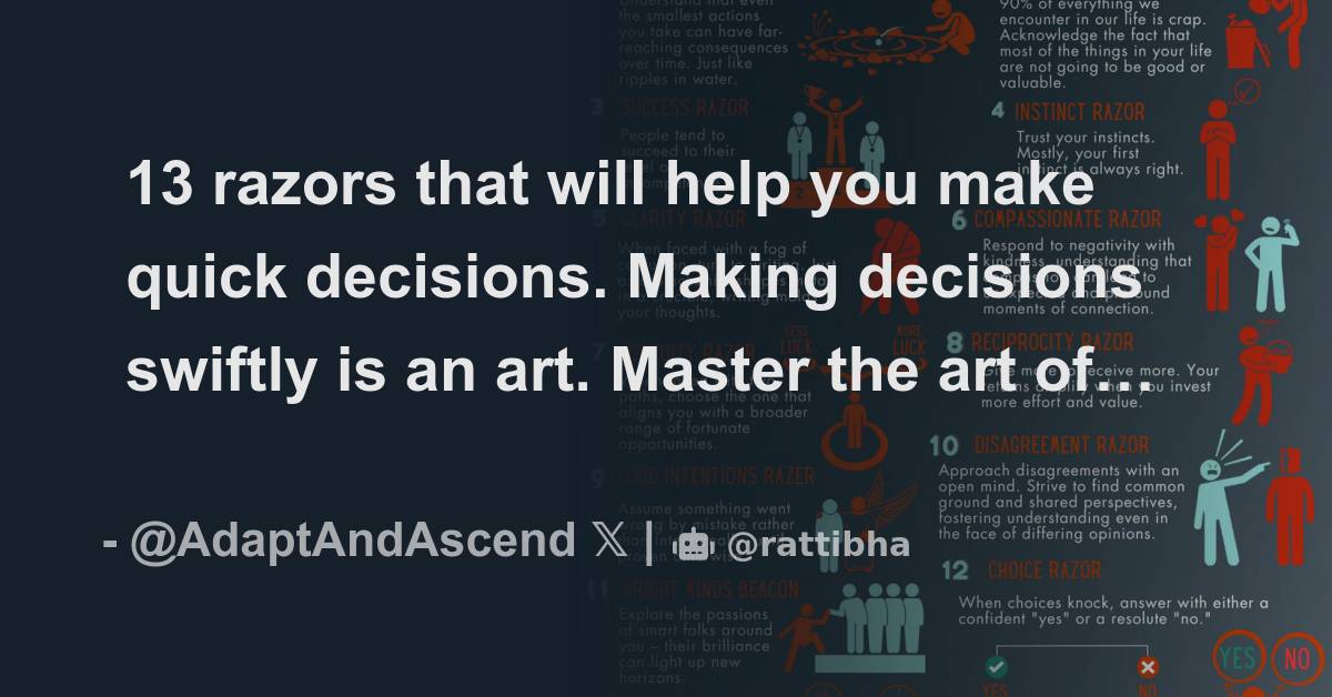 13 razors that will help you make quick decisions. Making decisions ...