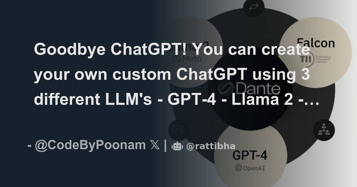Goodbye ChatGPT! You can create your own custom ChatGPT using 3 different LLM's - GPT-4 - Llama ...
