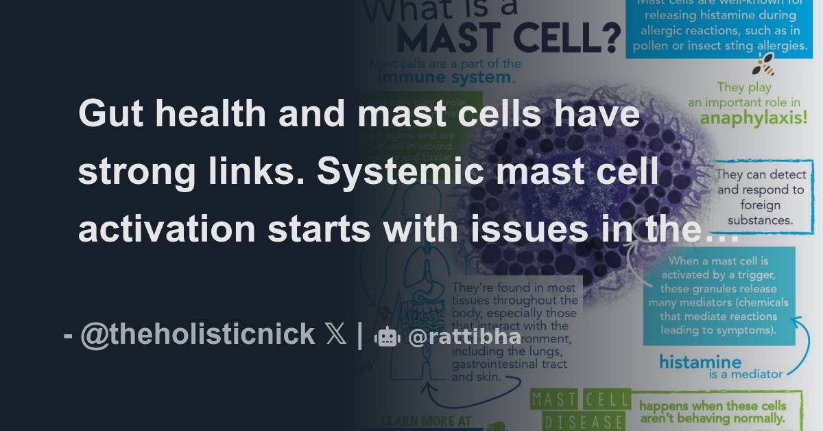 Gut health and mast cells have strong links. Systemic mast cell ...