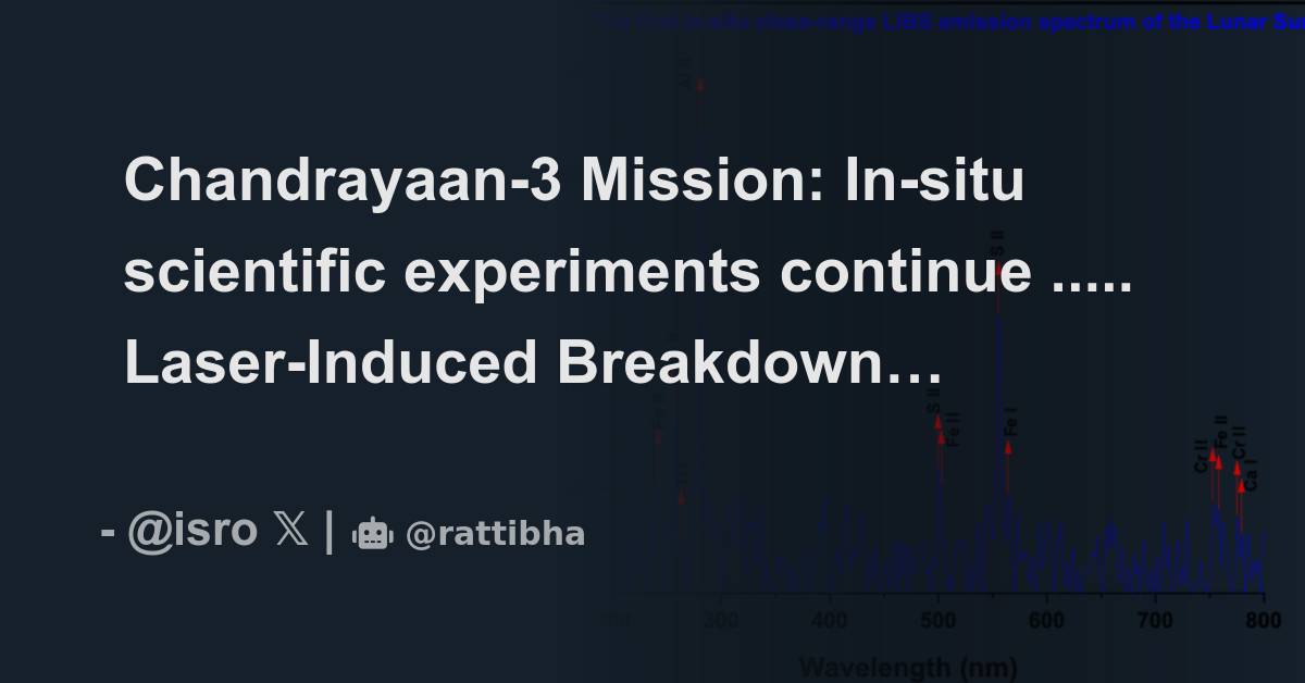 Chandrayaan-3 Mission: In-situ scientific experiments continue ...