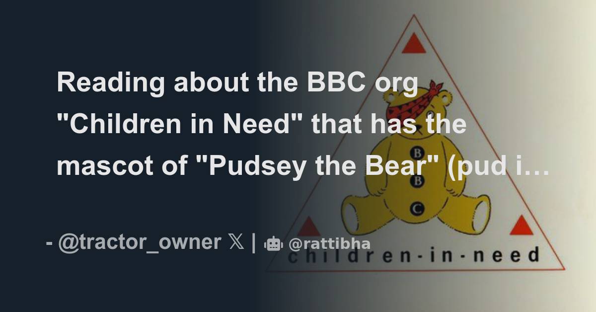 Reading about the BBC org "Children in Need" that has the mascot of ...