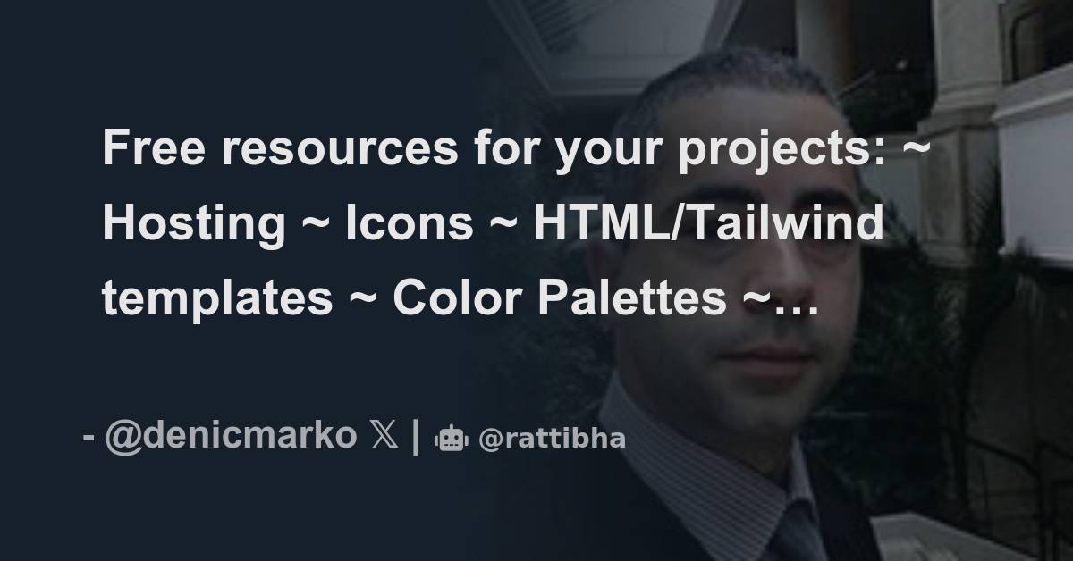 Free resources for your projects: ~ Hosting https://t.co/AlA7xTFwMn ~ Icons https://t.co ...