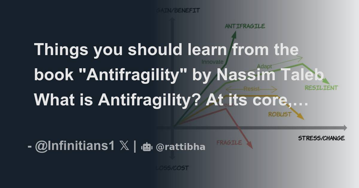 Things you should learn from the book "Antifragility" by Nassim Taleb ...