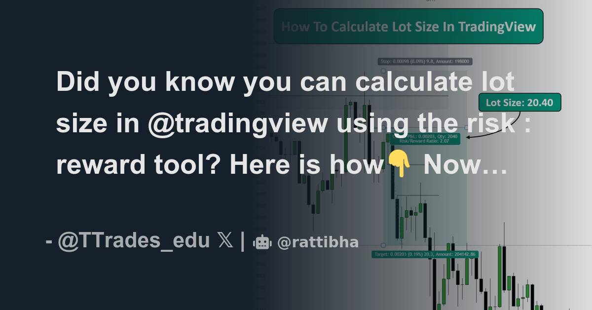 Did you know you can calculate lot size in @tradingview using the risk ...