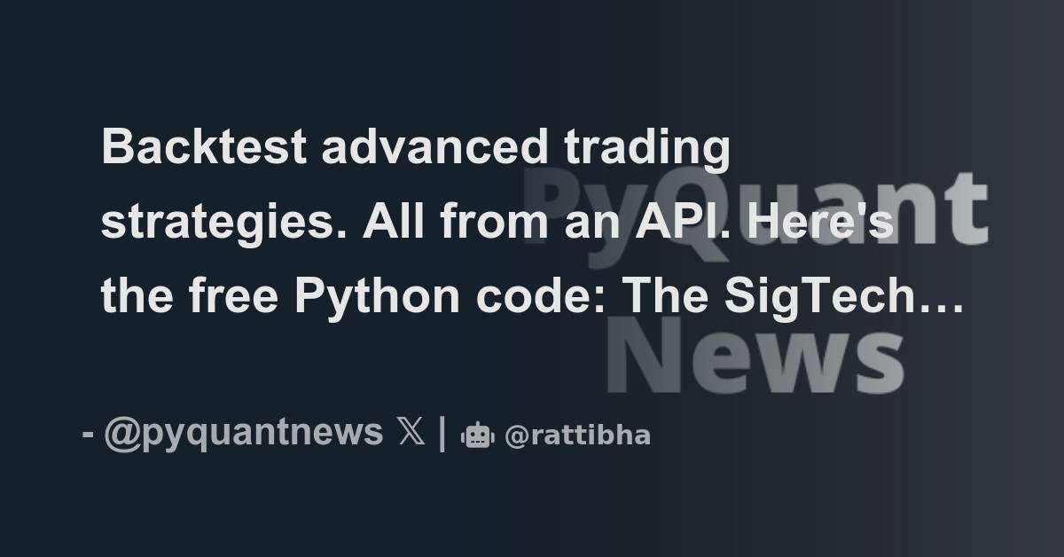 Backtest advanced trading strategies. All from an API. Here's the free ...