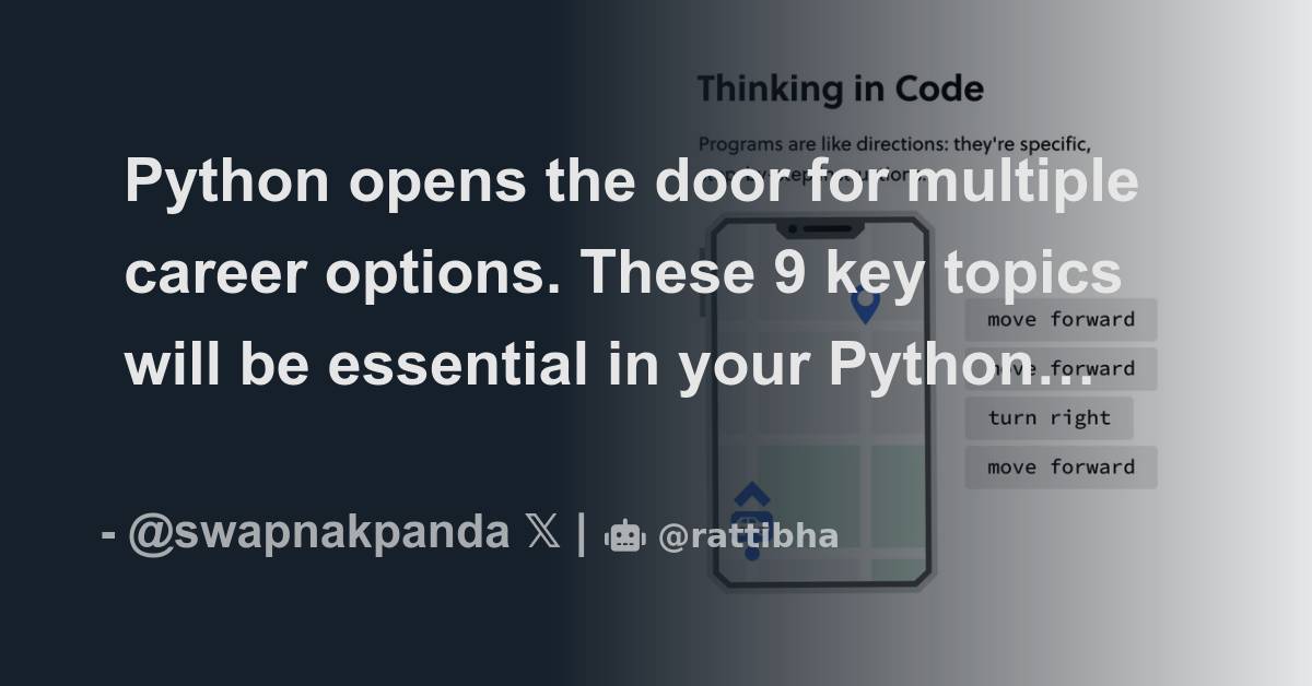 Python opens the door for multiple career options. These 9 key topics ...