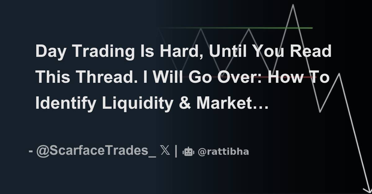 Day Trading Is Hard, Until You Read This Thread. I Will Go Over: How To Identify Liquidity ...