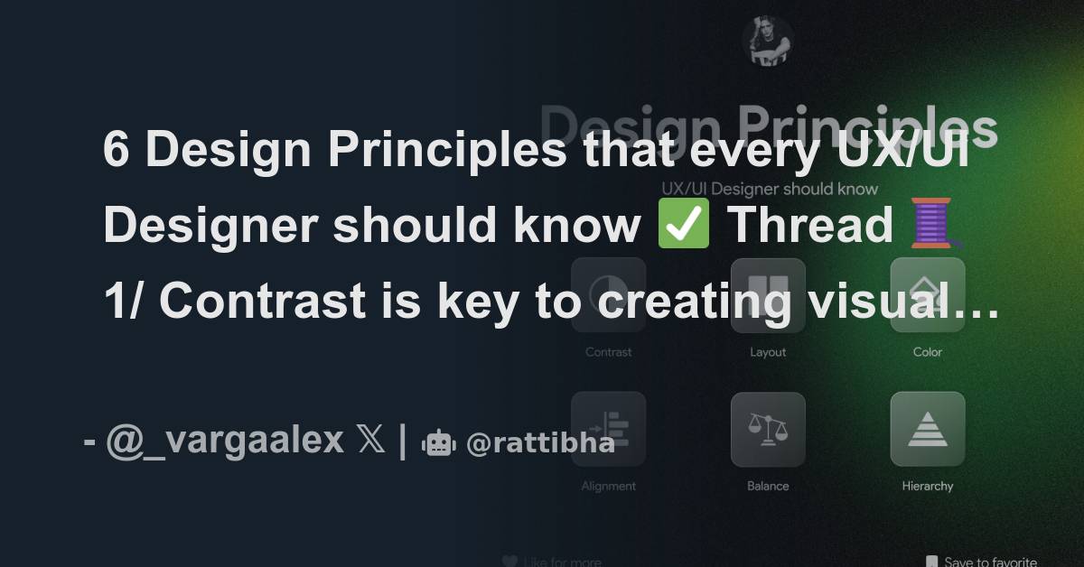 6 Design Principles that every UX/UI Designer should know Thread 🧵 ...