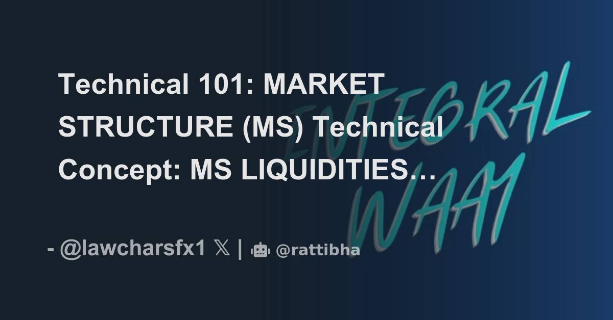 Technical 101: MARKET STRUCTURE (MS) Technical Concept: MS LIQUIDITIES Introduction to LIQUIDITY ...