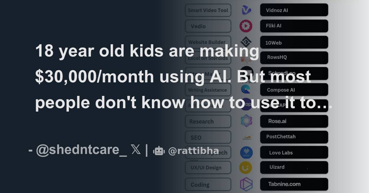 18 year old kids are making $30,000/month using AI. But most people don ...