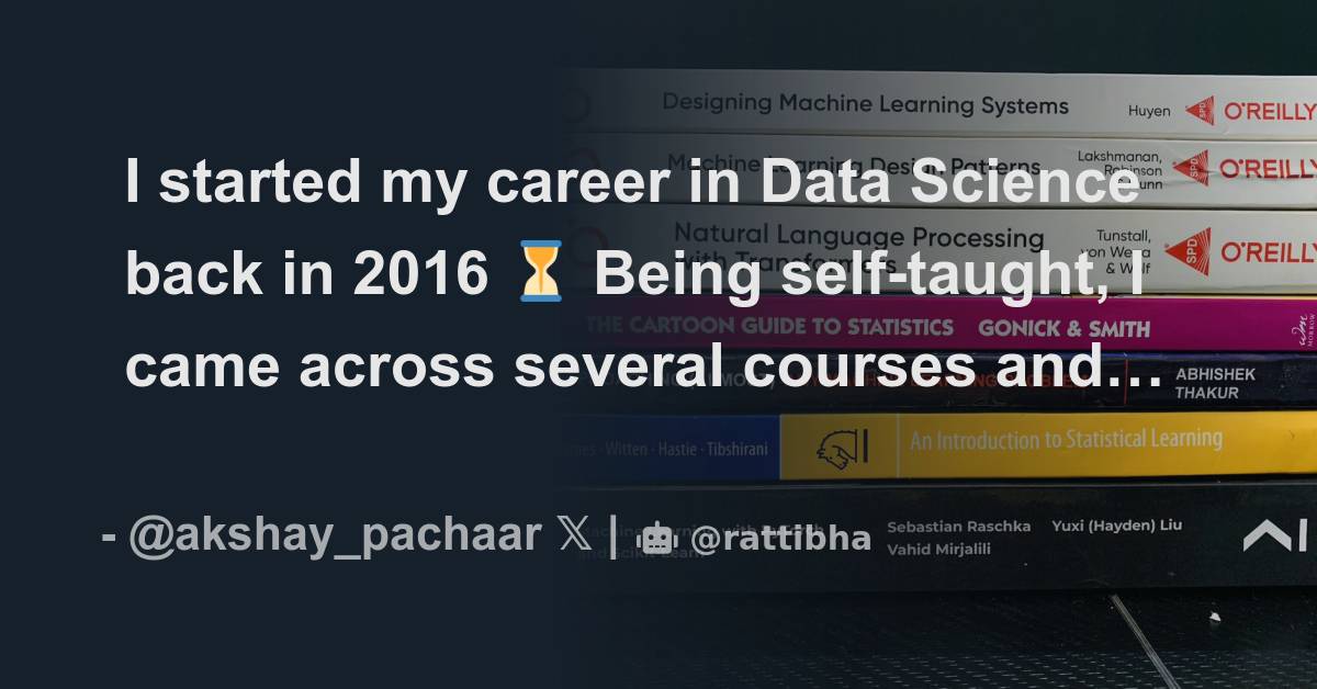 I started my career in Data Science back in 2016 ⏳ Being self-taught, I came across several ...