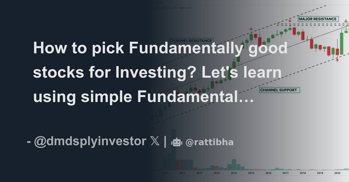 How to pick Fundamentally good stocks for Investing? Let's learn using ...