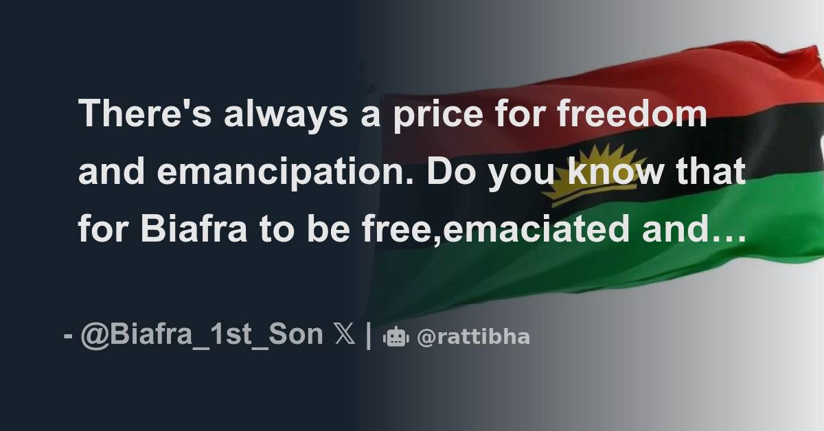There's always a price for freedom and emancipation. Do you know that for Biafra to be free ...