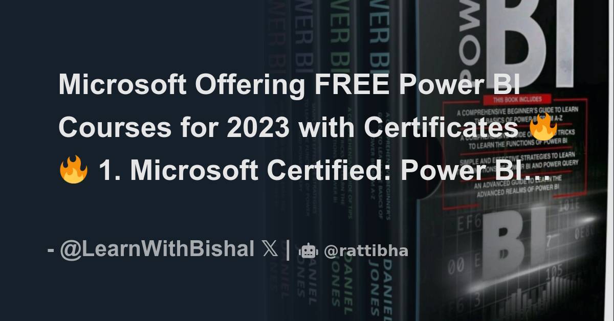 Microsoft Offering FREE Power BI Courses for 2023 with Certificates 🔥🔥 ...