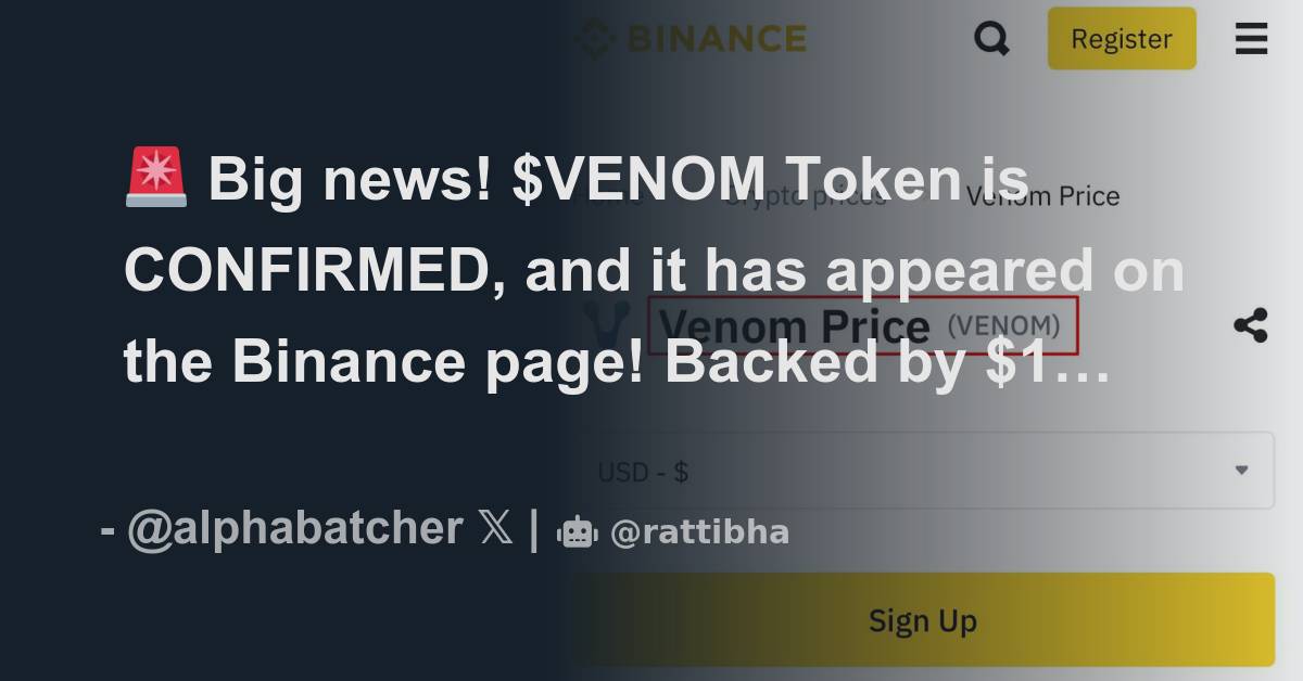 🚨 Big news! $VENOM Token is CONFIRMED, and it has appeared on the ...