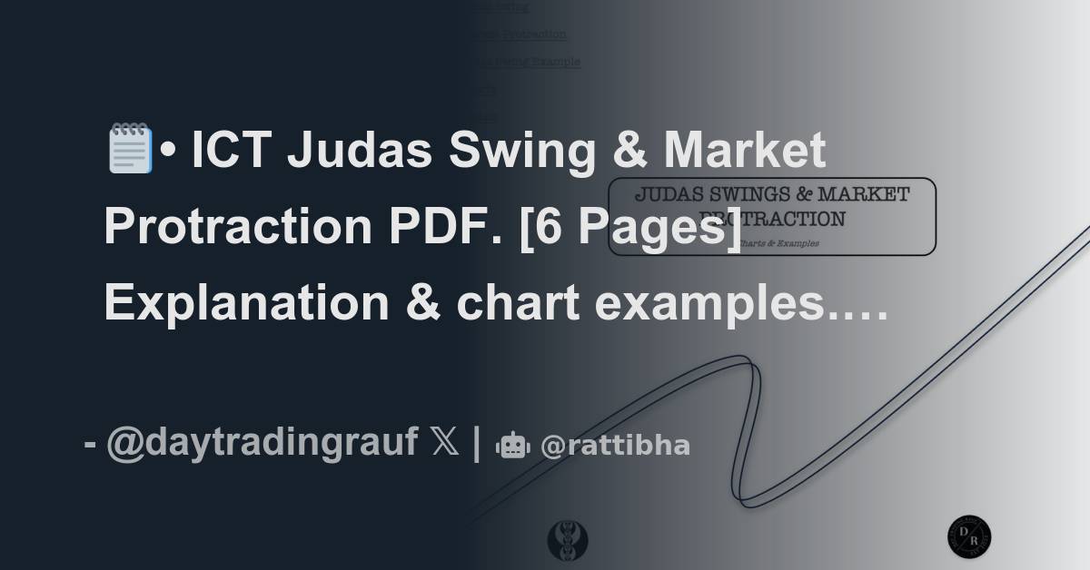 🗒️• ICT Judas Swing & Market Protraction PDF. [6 Pages] Explanation ...