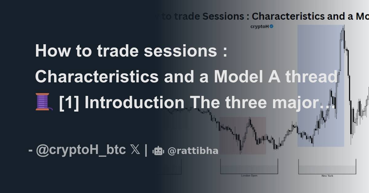 How to trade sessions : Characteristics and a Model A thread🧵 - Thread ...