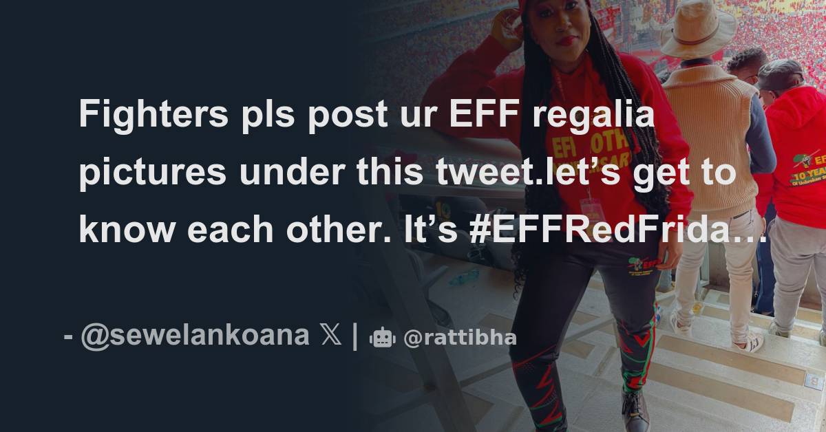 Fighters pls post ur EFF regalia pictures under this tweet.let’s get to ...