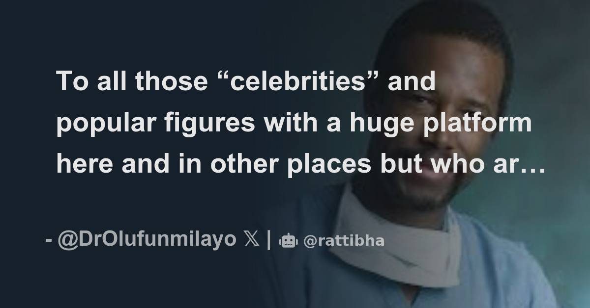 To all those “celebrities” and popular figures with a huge platform ...