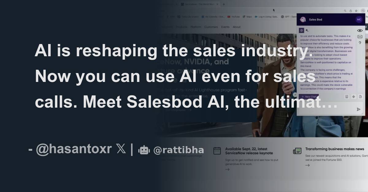 AI is reshaping the sales industry. Now you can use AI even for sales calls. Meet Salesbod AI ...
