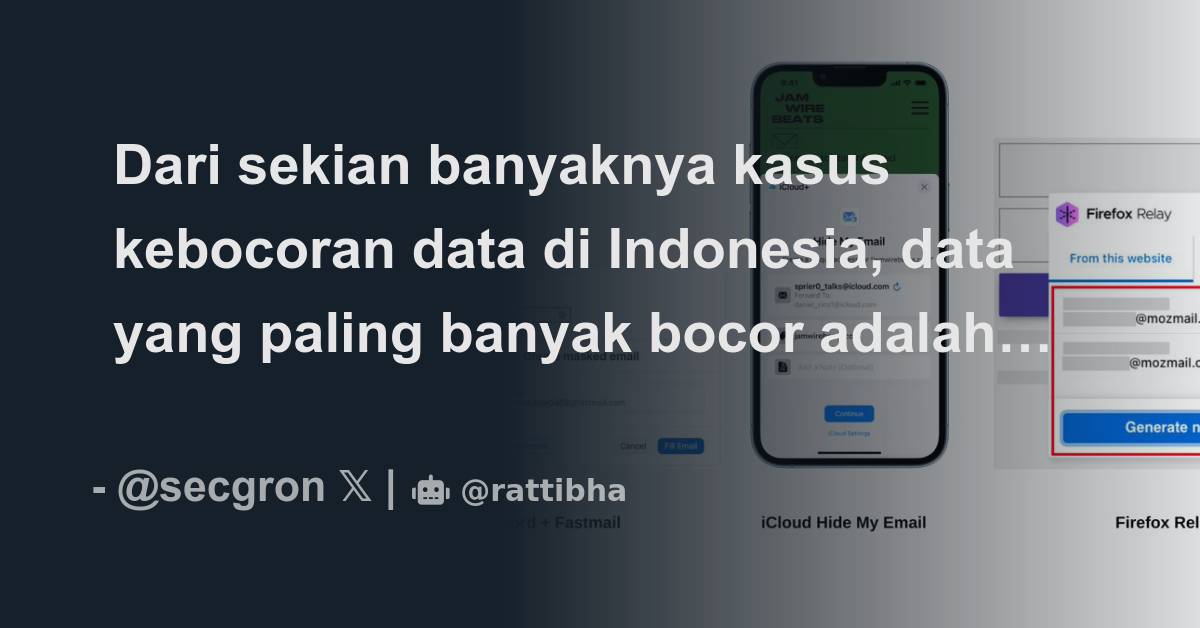Dari sekian banyaknya kasus kebocoran data di Indonesia, data yang paling banyak bocor adalah ...